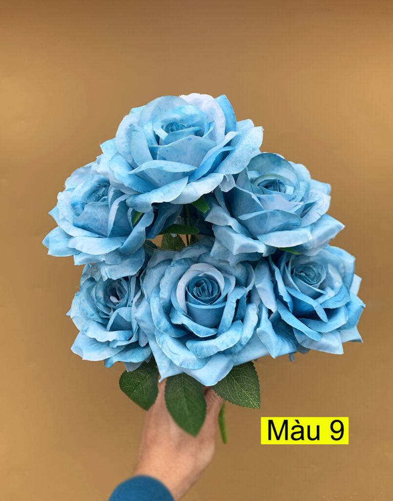 Cụm hoa hồng thái 9 bông – Sản xuất và phân phối hoa giả,cây giả,hoa lụa