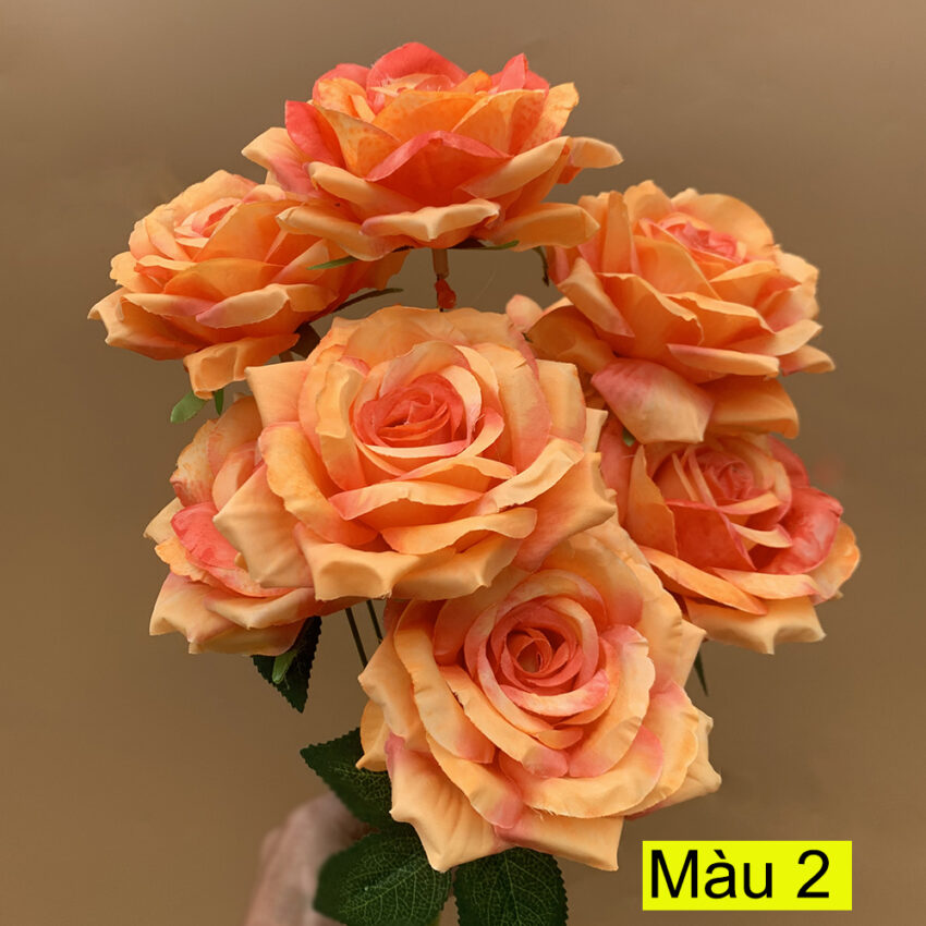 Cụm hoa hồng thái 9 bông – Sản xuất và phân phối hoa giả,cây giả,hoa lụa