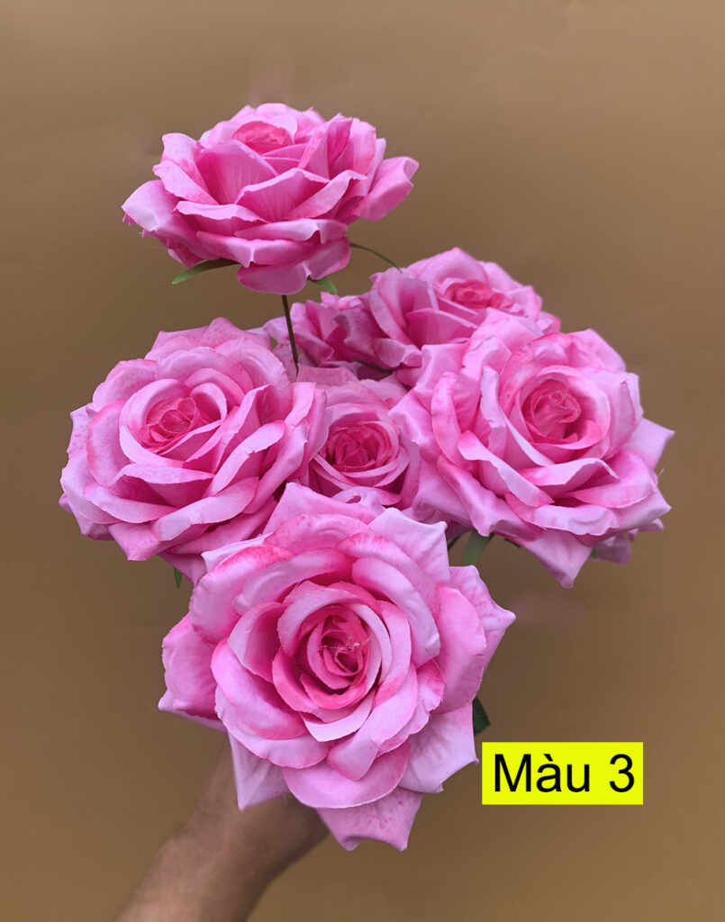 Cụm hoa hồng thái 9 bông – Sản xuất và phân phối hoa giả,cây giả,hoa lụa