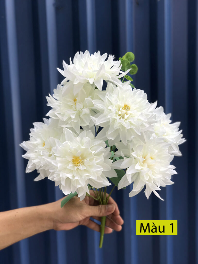 Cụm hoa cúc đại 7 bông – Sản xuất và phân phối hoa giả,cây giả,hoa lụa